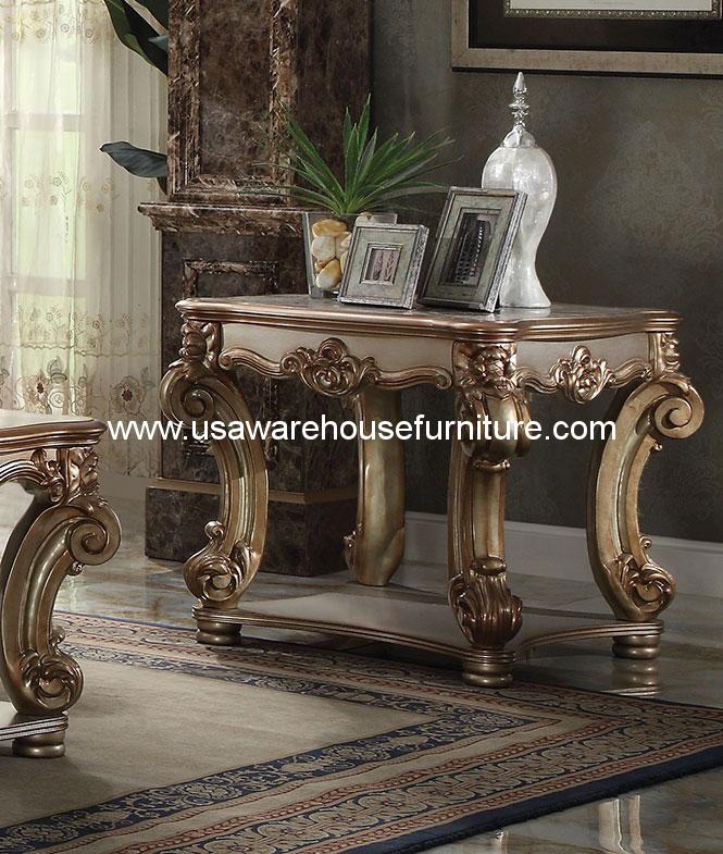 Vendome End Table Gold Patina Finish ACME-83001 - USA Warehouse Furniture
