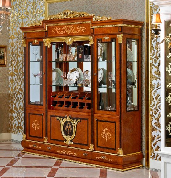 Traditional Bar Unit with Wine Bottle Storage - USA Warehouse Furniture