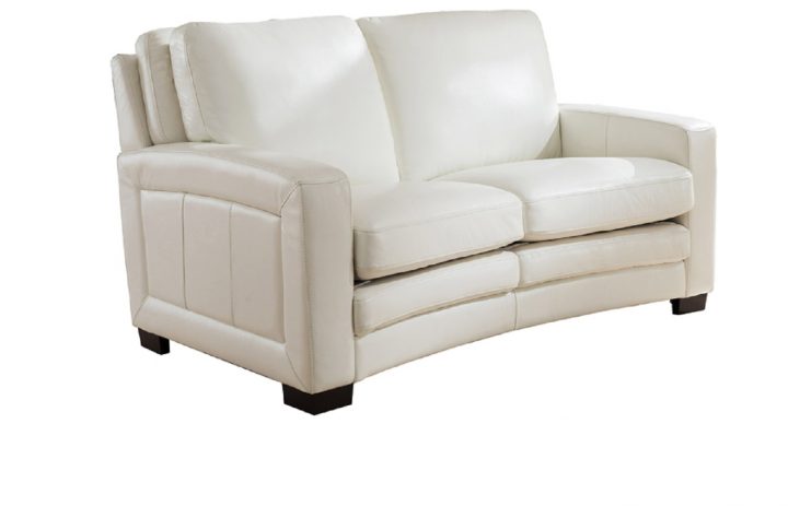 Joanna Ivory White Full Top Grain Leather Loveseat - USA Warehouse ...