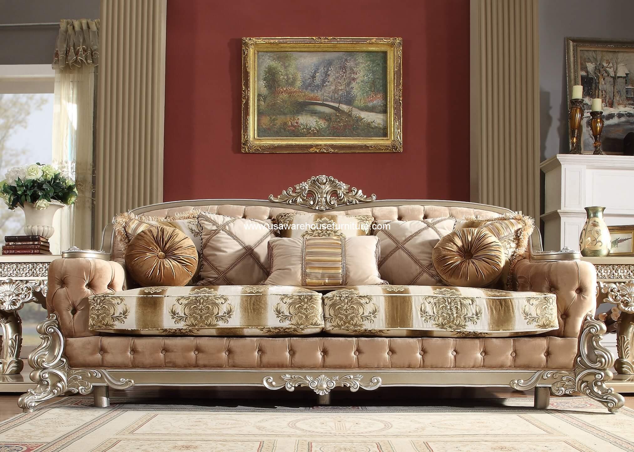 Royal Palace Sofa Set Homey Design HD-820 - USA Warehouse Furniture