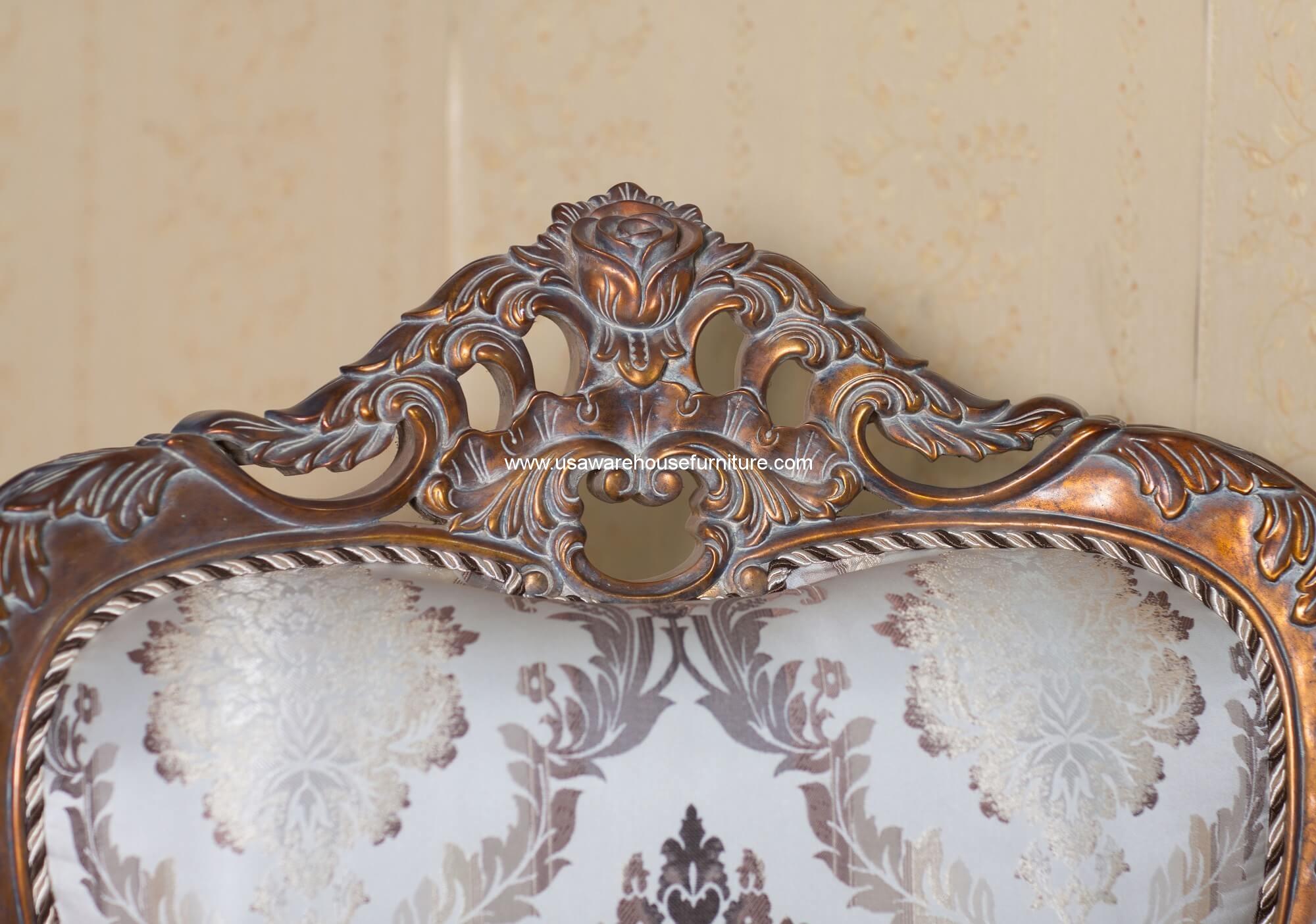 Victorian Wood Trim Accent Chair - USA Warehouse Furniture