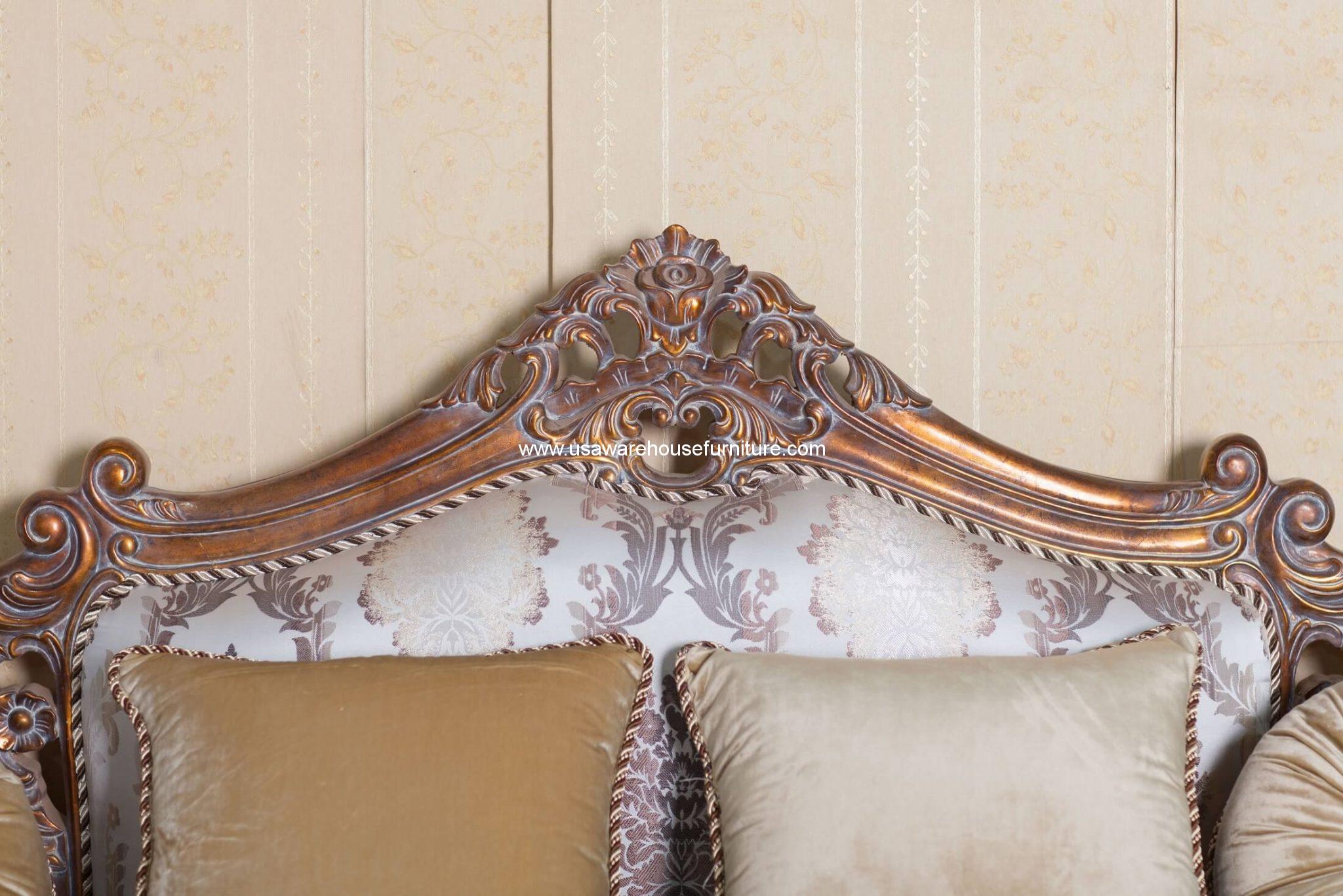 Victorian Wood Trim Sofa - USA Warehouse Furniture