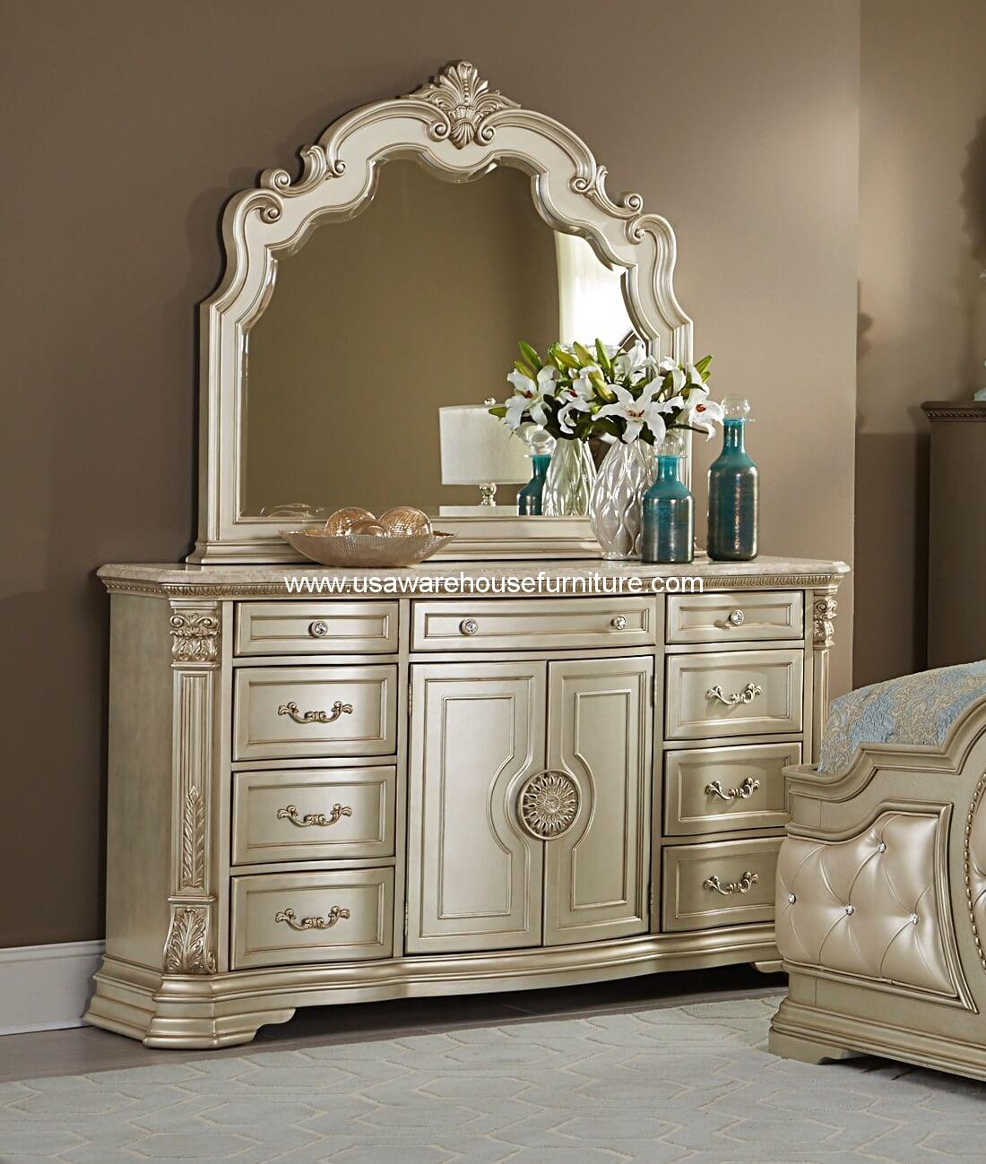 Antoinetta Marble Top Dresser - USA Warehouse Furniture